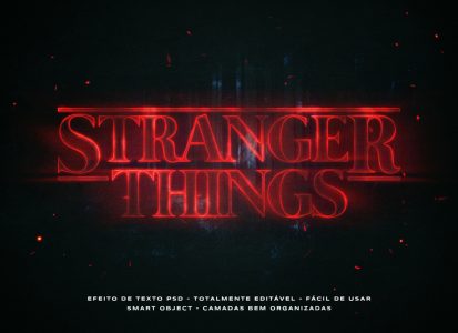 Efeito Para Texto Stranger Things PSD Editável [download] - Designi