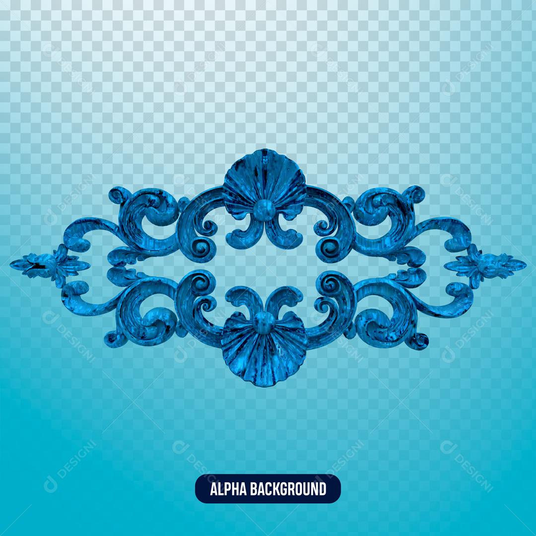 Elemento 3D Para Composição Decoração Azul PSD [download] - Designi