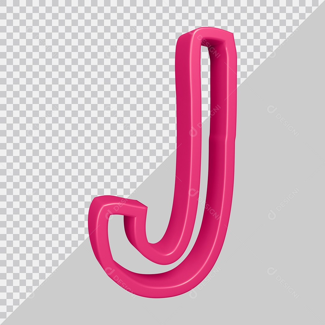 Elemento 3D Para Composição Letra J Rosa PSD [download] - Designi