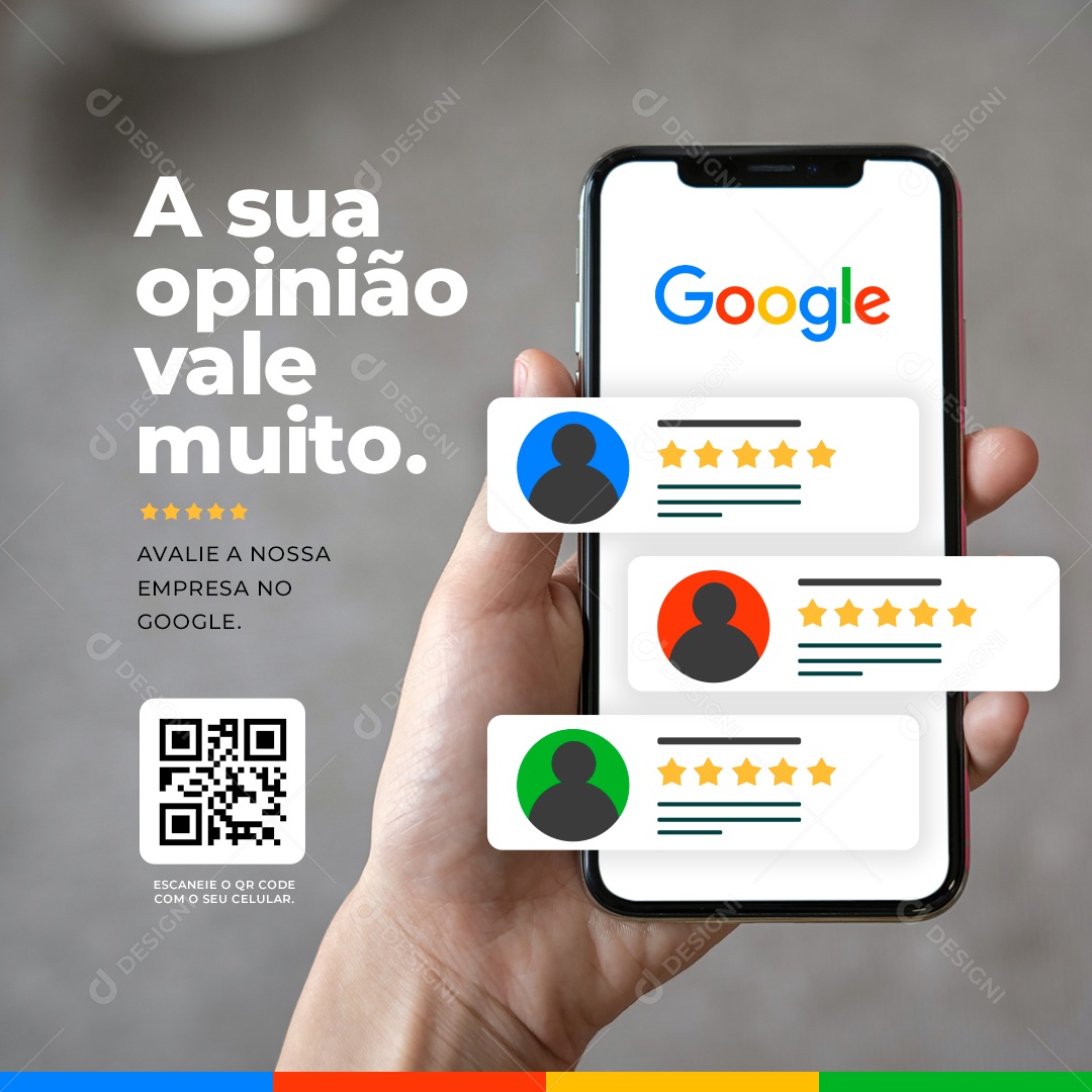 Social Media Avaliação Google A Sua Opinião Vale Muito PSD Editável ...