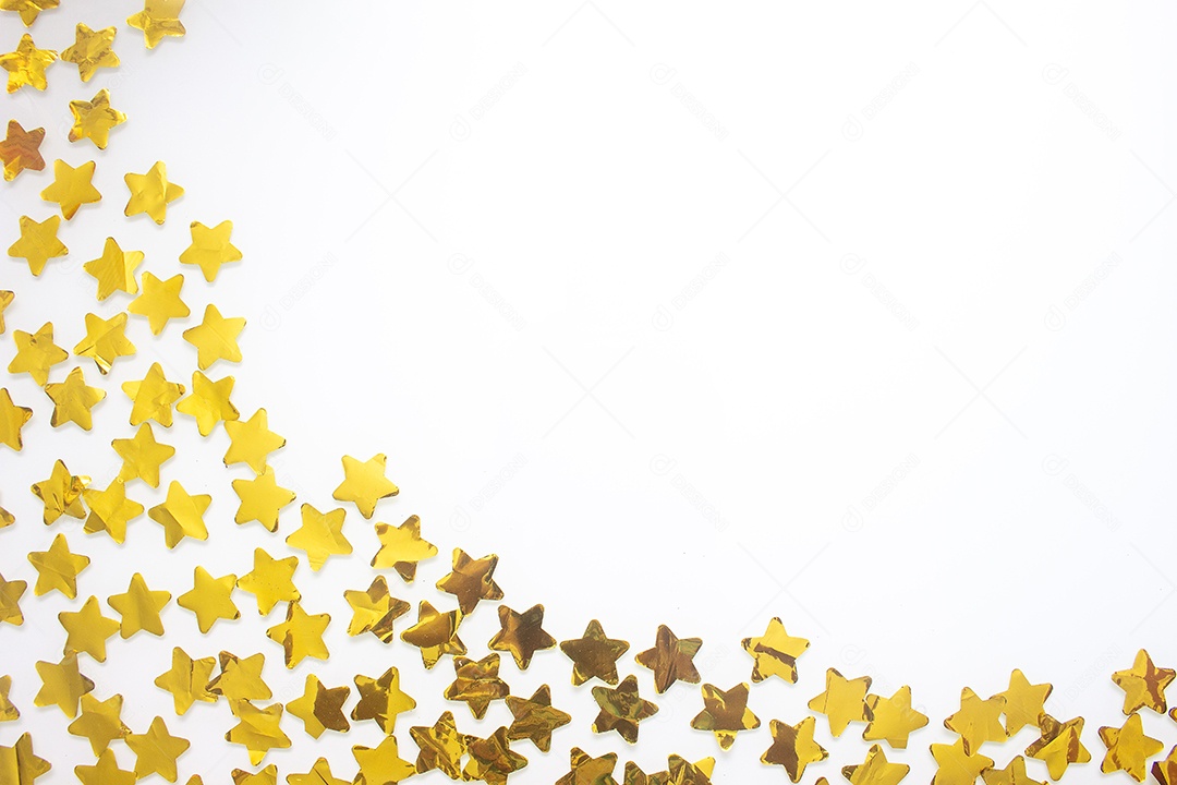 Fundo Branco De Estrelas Douradas