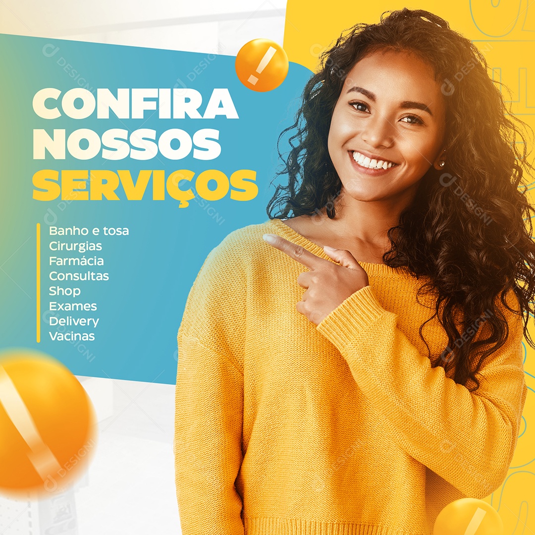Confira Nossos Serviços Pet Shop Social Media PSD Editável [download ...
