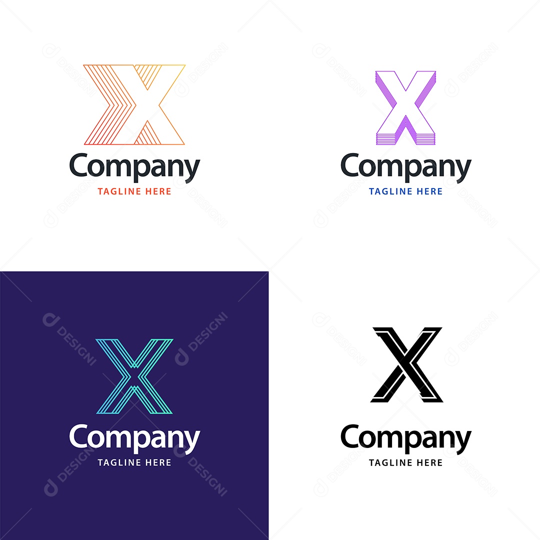 Logo X Personalizada Logotipos Modernos Vetor EPS [download] - Designi