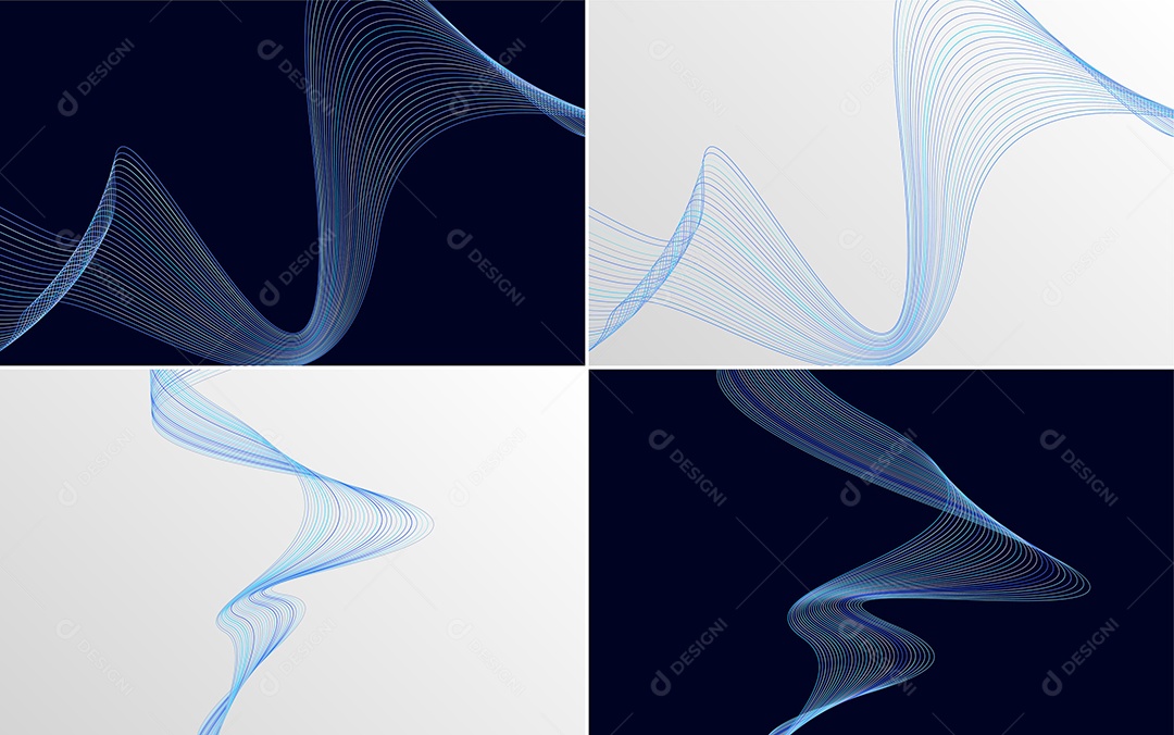 Conjunto de Ondas Sonoras Coloridas Dinâmicas De Linhas Mínimas Vetor ...