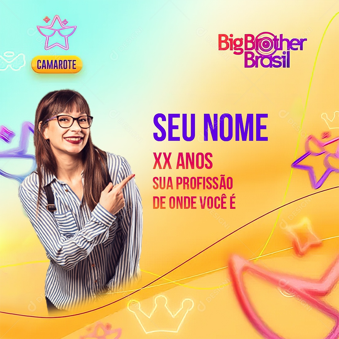 Post Big Brother Brasil Apresentação Social Media PSD Editável ...