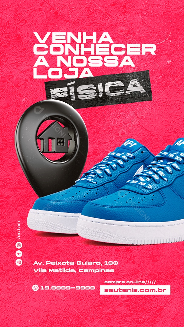 Story Venha Conhecer a Nossa Loja Física Loja de Tênis Social Media PSD Editável [download ...