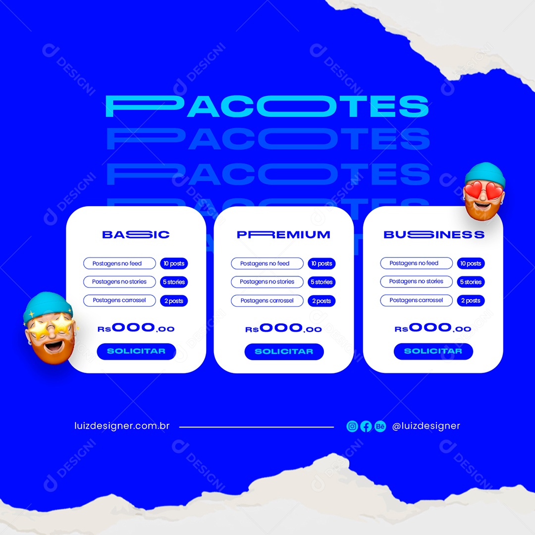 Pacotes Basic Premium Business Designer Gráfico Social Media PSD ...