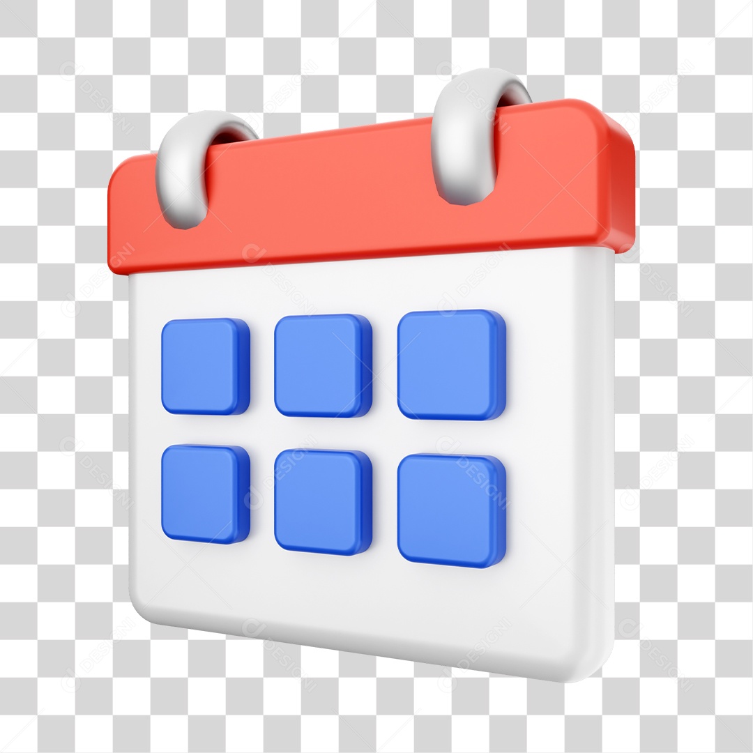 Calendário Elemento 3D PNG Transparente [download] - Designi