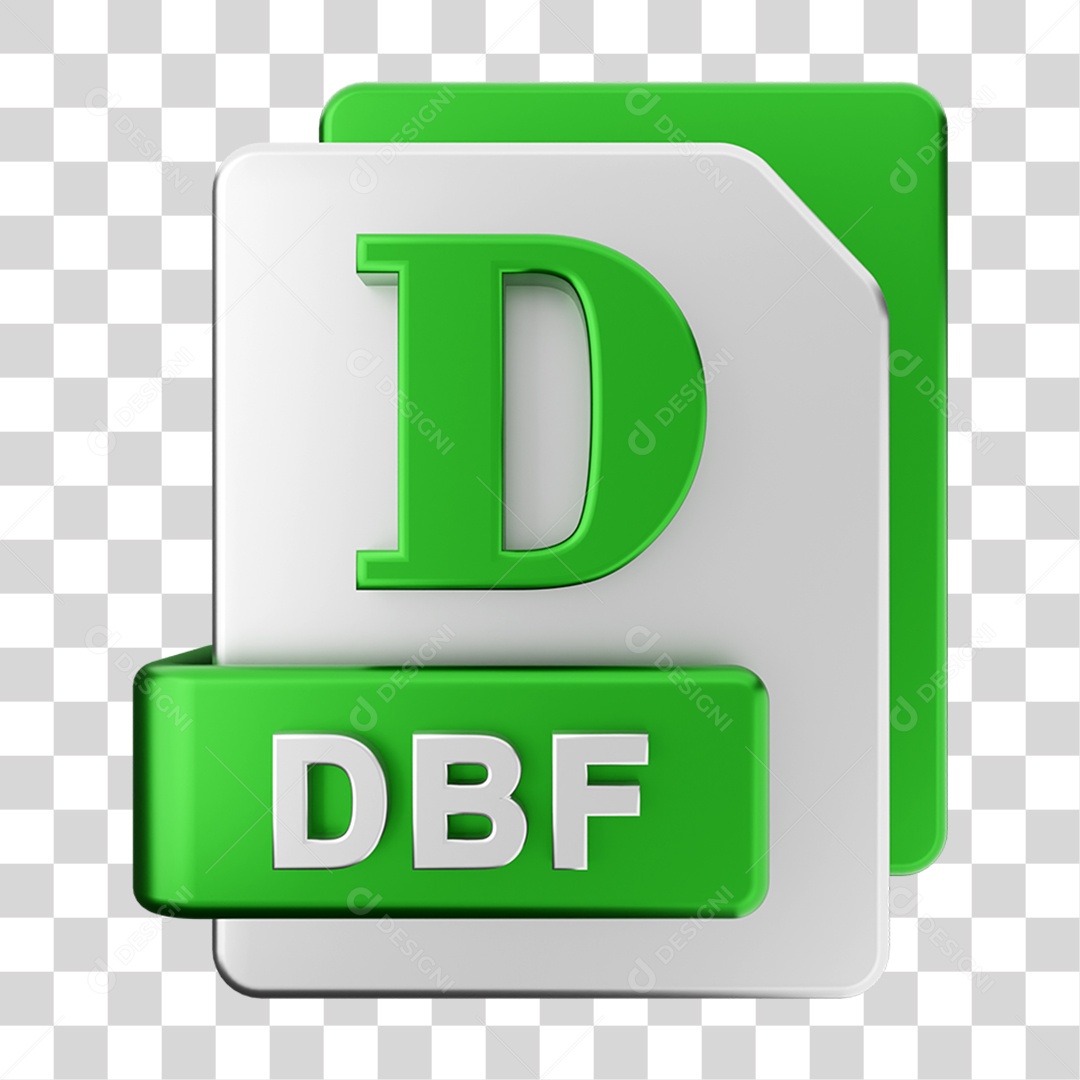 Elemento 3D Pasta de Arquivo Dbf Para Composição PNG Transparente ...