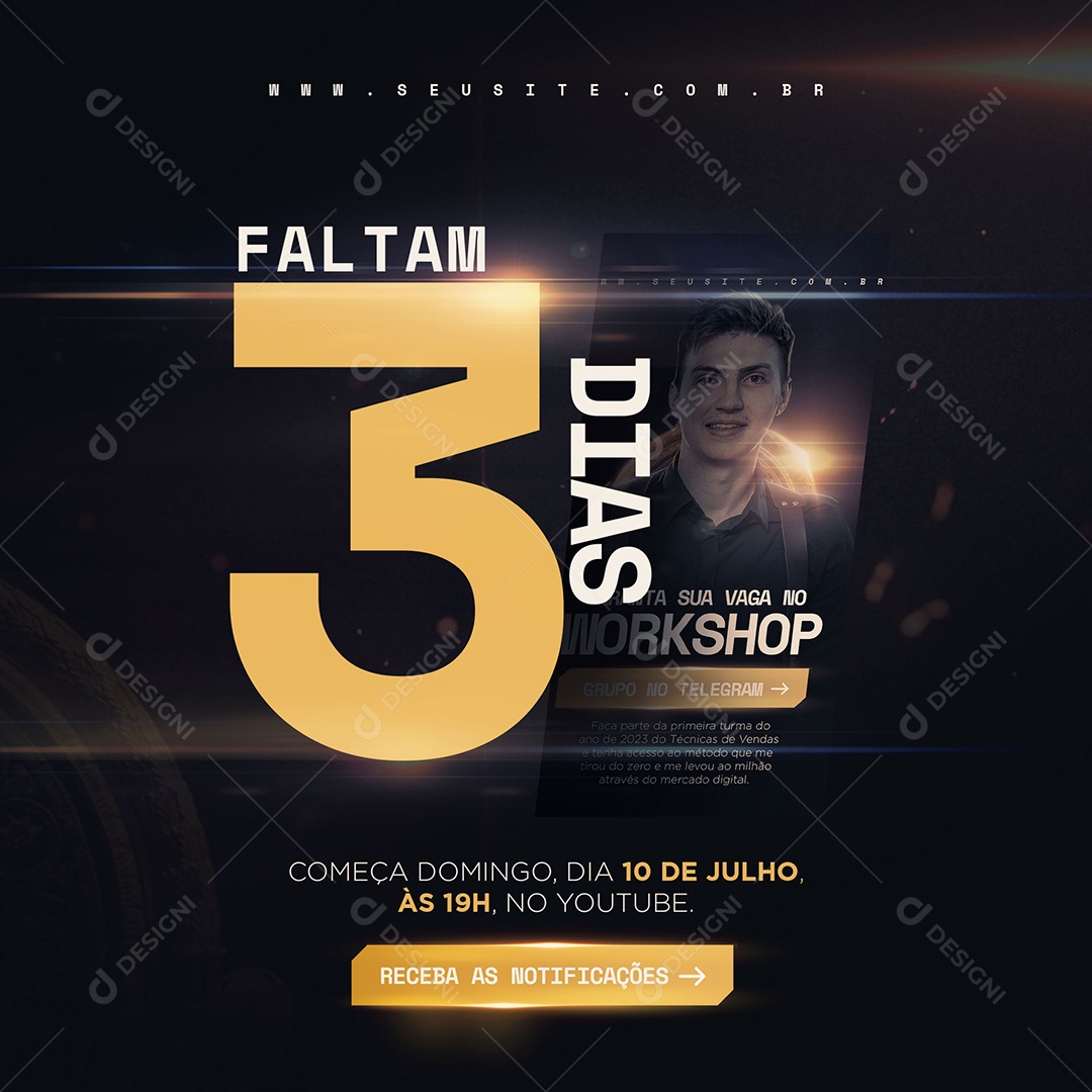 Faltam 3 Dias Workshop Social Media PSD Editável [download] - Designi