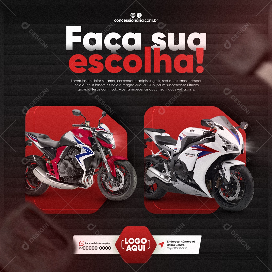 Faça Sua Escolha Concessionária Social Media PSD Editável [download ...