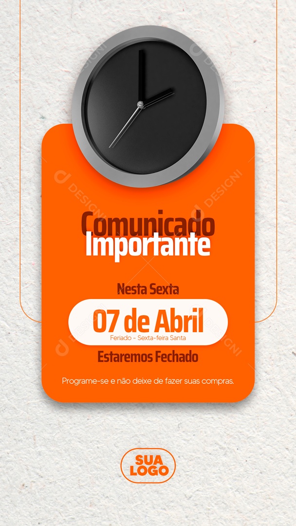 Story Comunicado Feriado Sexta-Feira Santa Supermercado Social Media PSD Editável [download ...