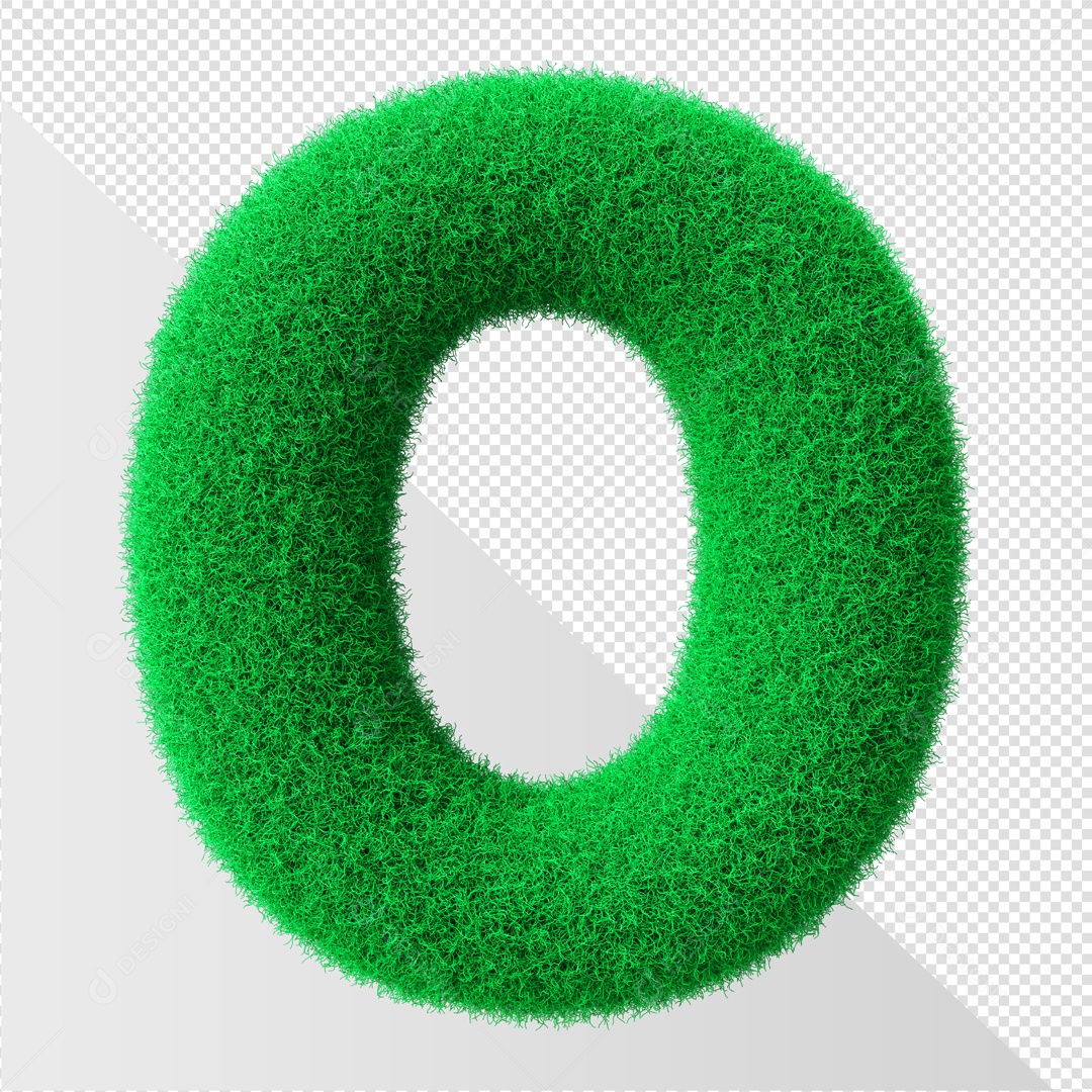 Alfabeto Letra O Verde Elemento 3D Para Composição PSD [download] - Designi