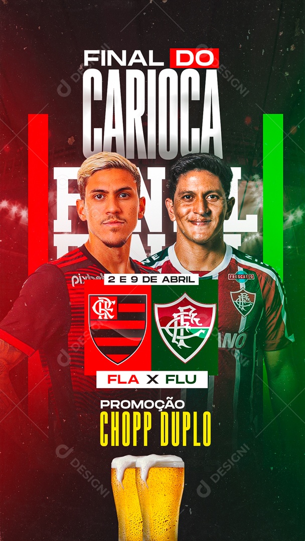 Social Media Flyer Final Do Carioca Futebol Flamengo Vs Fluminense PSD Editável [download] - Designi
