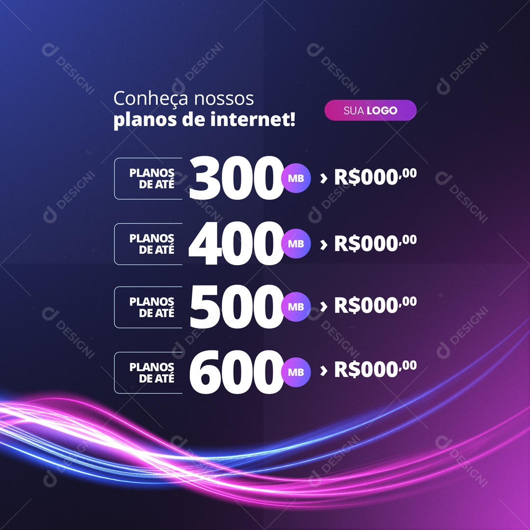 Conheça Nossos Planos Provedor de Internet Social Media PSD Editável ...
