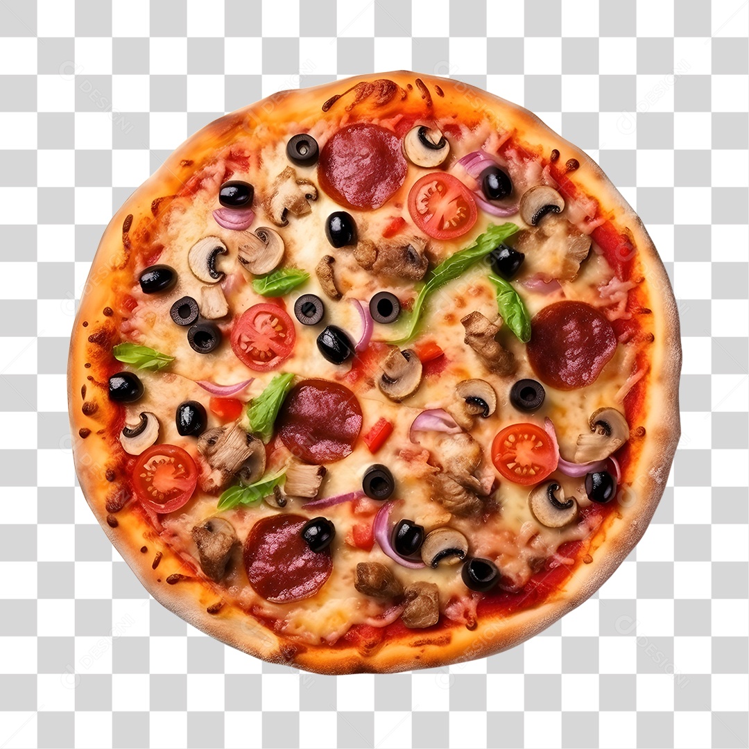 Pizza deliciosa assada PNG Transparente [download] - Designi