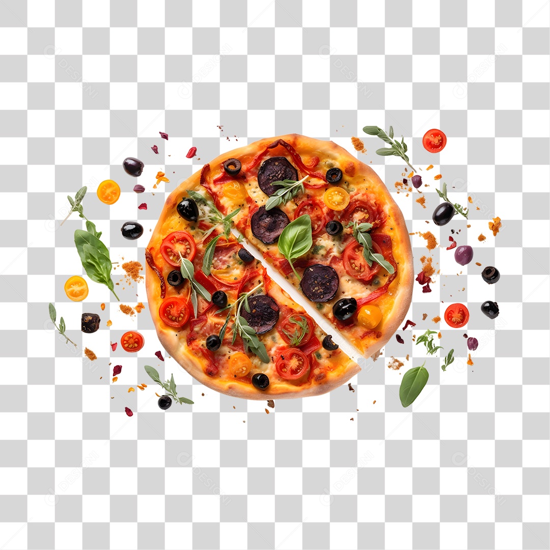 Pizza deliciosa assada PNG Transparente [download] - Designi