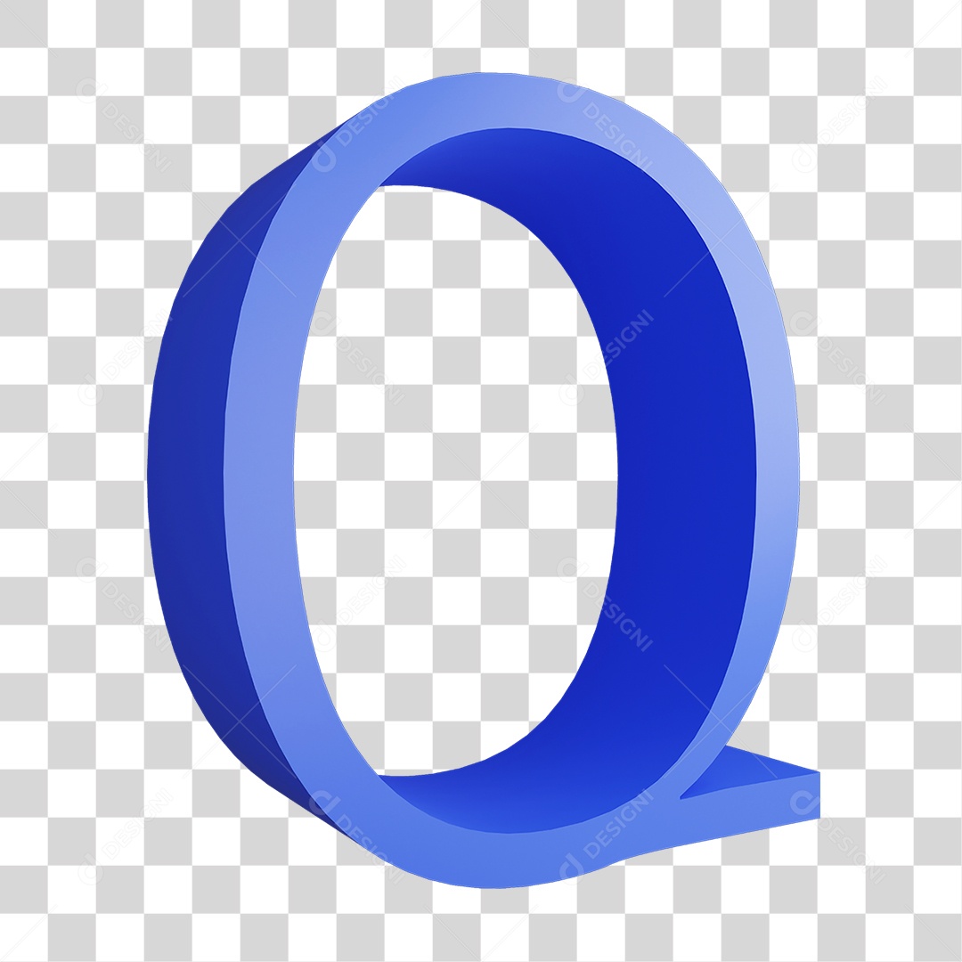 Alfabeto Letra Azul Q PNG Transparente [download] - Designi