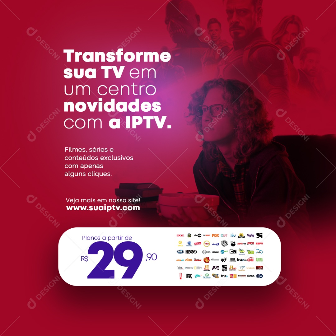 Transforme Sua Tv Em Um Centro Novidades Com A IPTV Social Media PSD ...