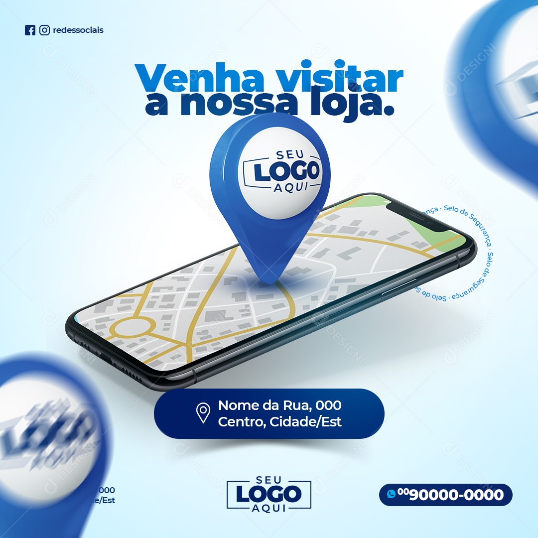 Venha Visitar a Nossa Loja Social Media PSD Editável [download] - Designi