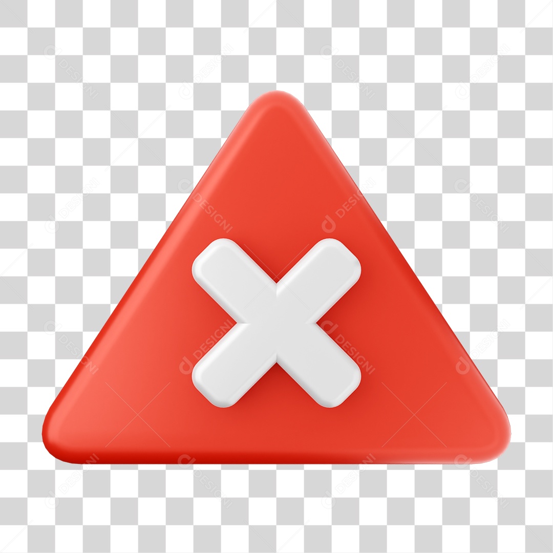 Placa de Cuidado Alerta com X PNG Transparente [download] - Designi