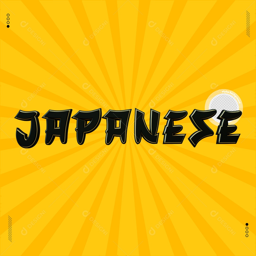 Texto 3D Japanese Preto Para Composição PSD [download] - Designi