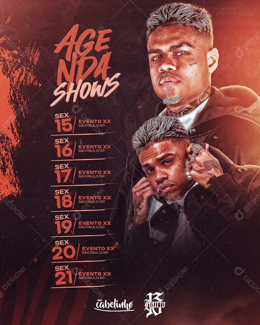 Agenda Shows Flyer Social Media PSD Editável [download] - Designi