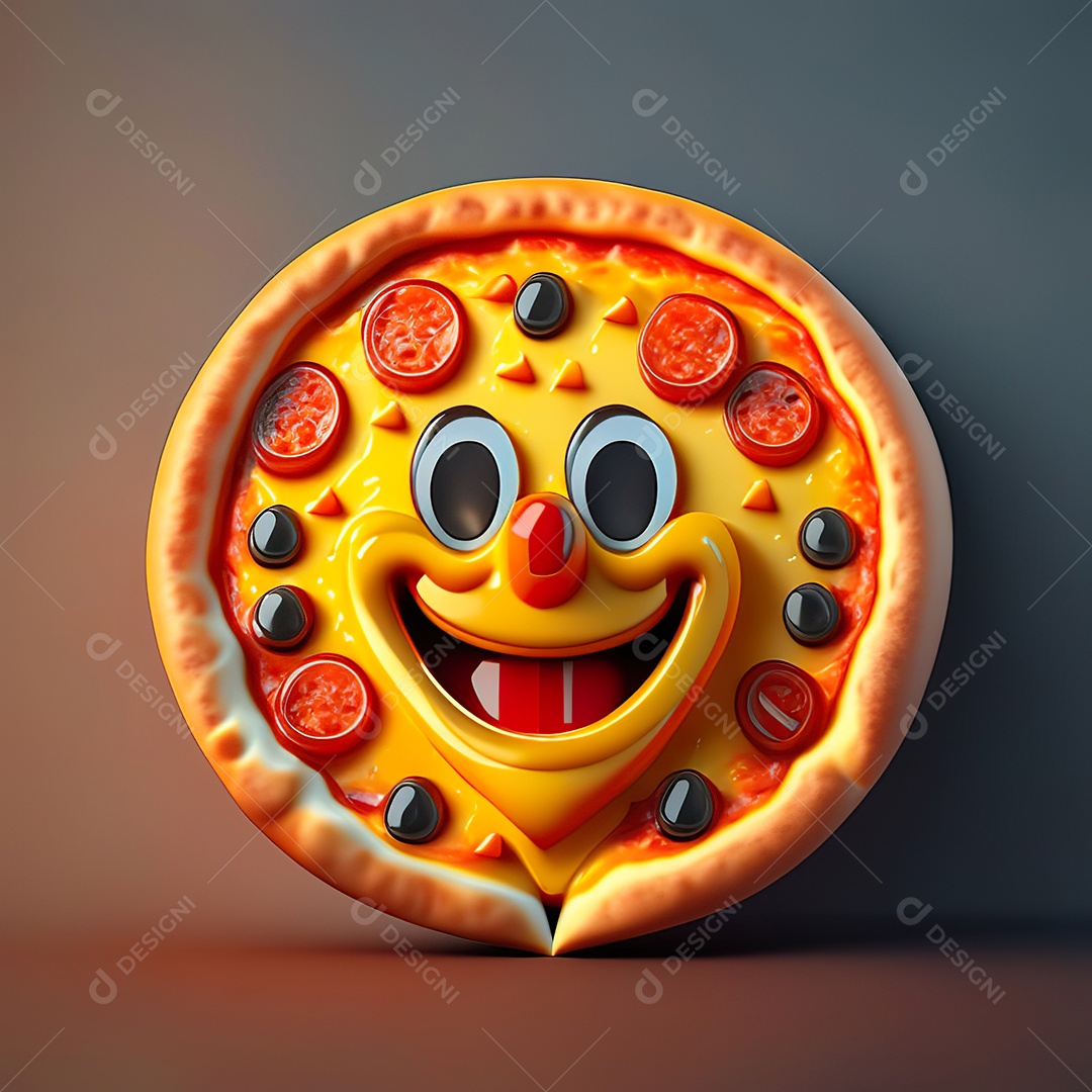 Emoji de pizza altamente detalhado com renderização [download] - Designi