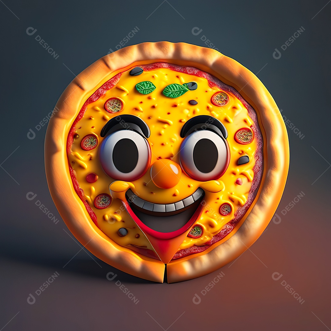 Emoji de pizza altamente detalhado com renderização [download] - Designi