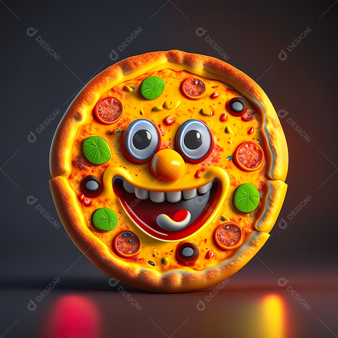 Emoji de pizza altamente detalhado com renderização [download] - Designi