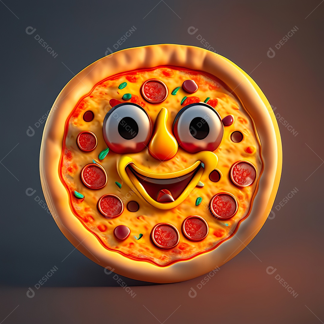 Emoji de pizza altamente detalhado com renderização [download] - Designi