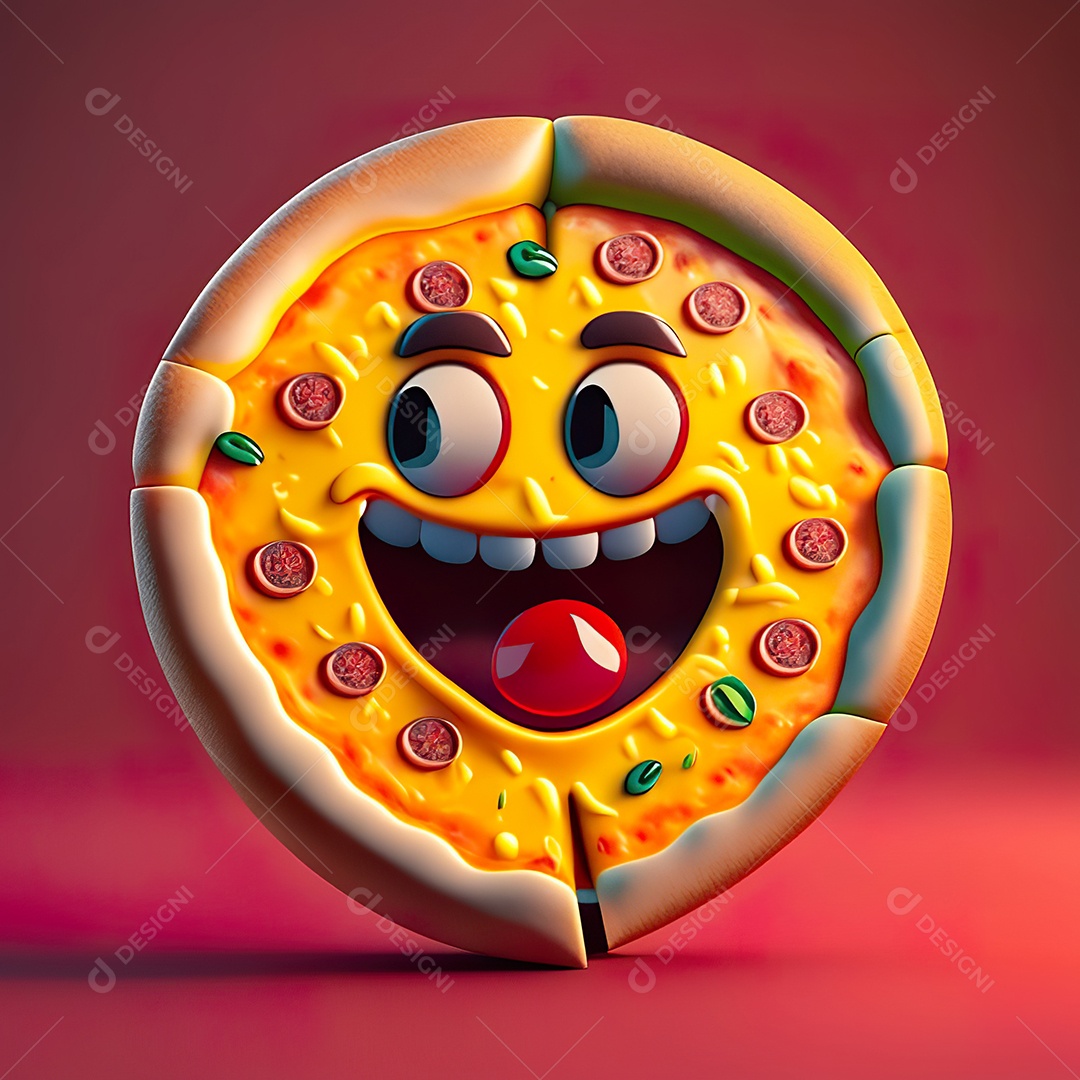 Emoji de pizza altamente detalhado com renderização [download] - Designi