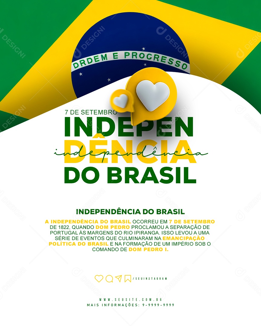 Independência Do Brasil 7 De Setembro Social Media PSD Editável ...