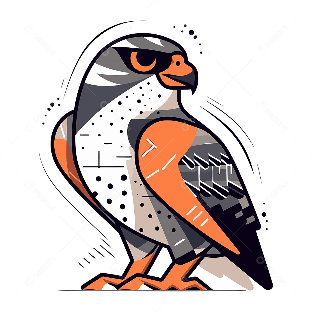 Falcão Peregrino de Desenho Animado Ilustração Vetor EPS [download ...