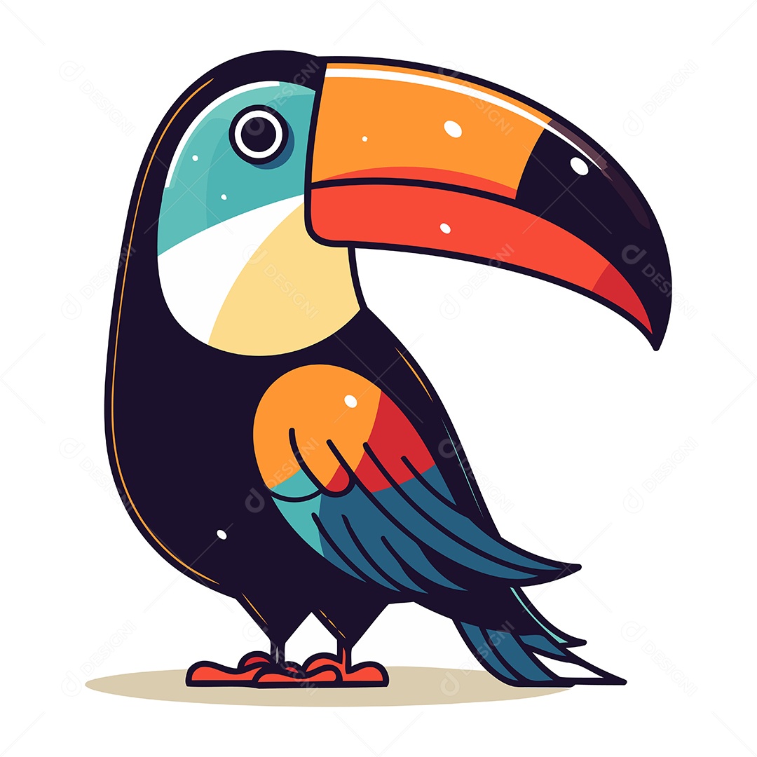 Tucano Fofo de Desenho Animado Ilustração Vetor EPS [download] - Designi