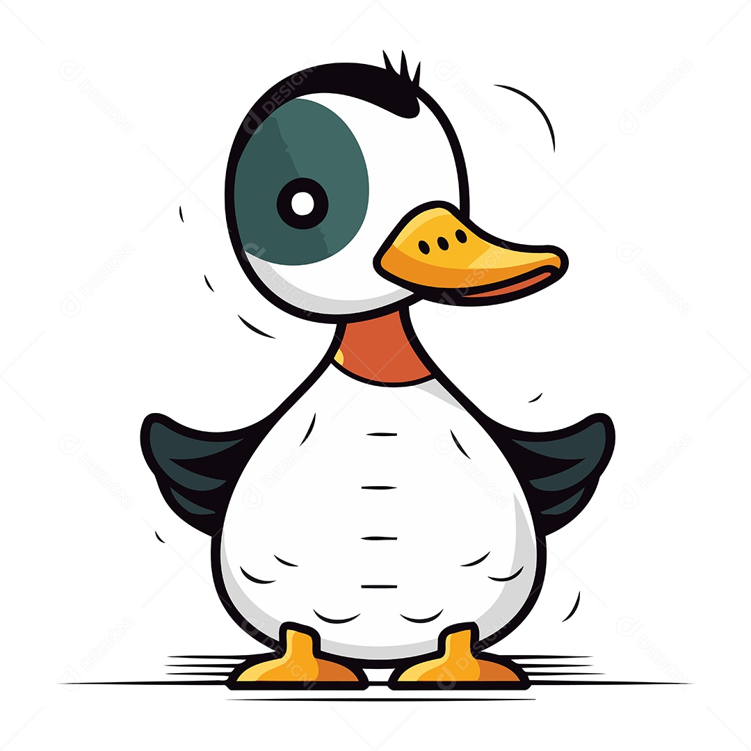 Pato Engraçado de Desenho Animado Ilustração Vetor EPS [download] - Designi
