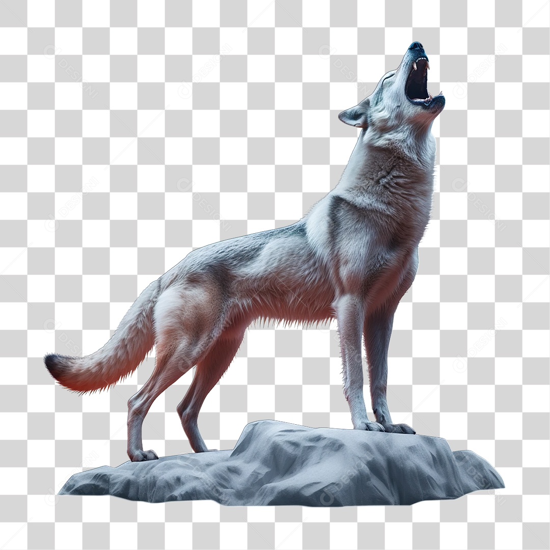 Lobo Uivando PNG Transparente [download] - Designi