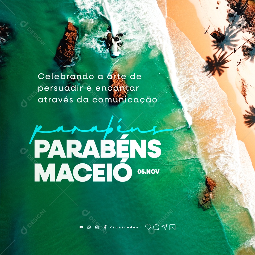 Social Media Aniversário Parabéns Maceió 05 de Dezembro PSD Editável [download] - Designi