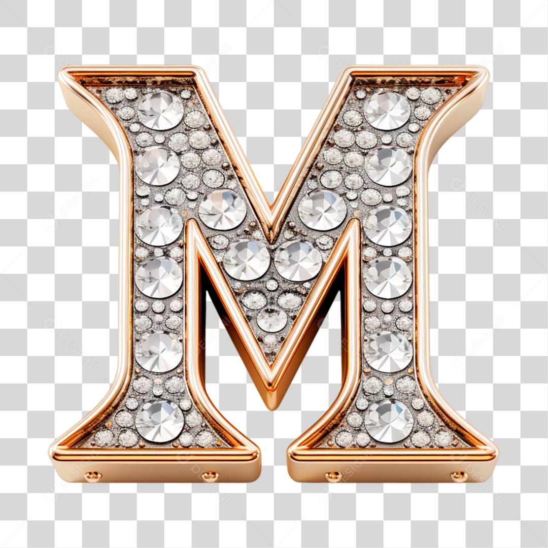Letra M Em Diamante Atacado Cursivo Diamante Letra M Nome Inicial