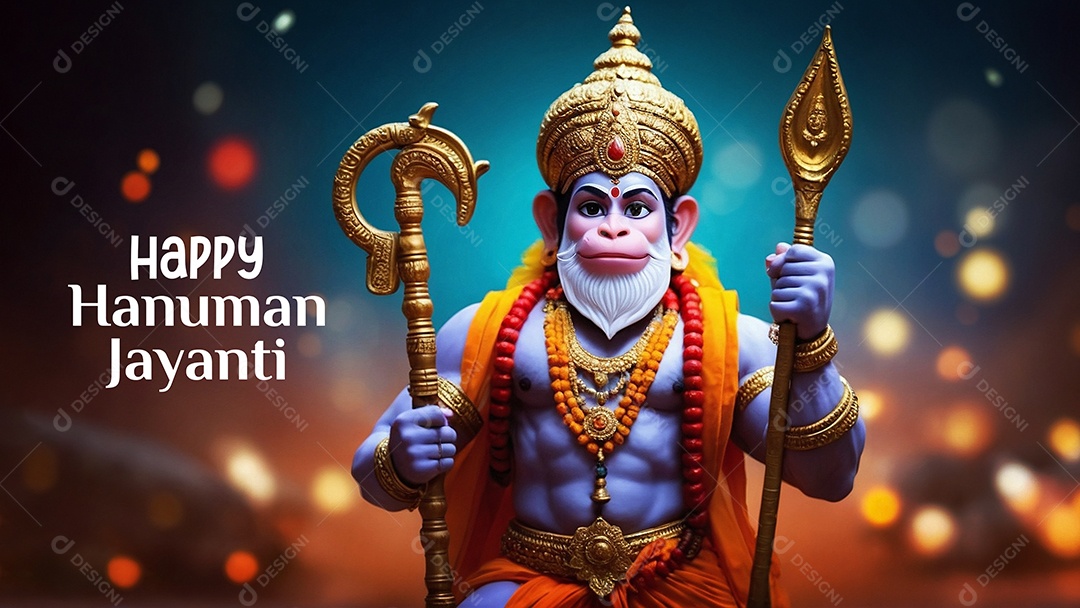 Design de modelo hanuman jayanti para mídia social IA generativa ...