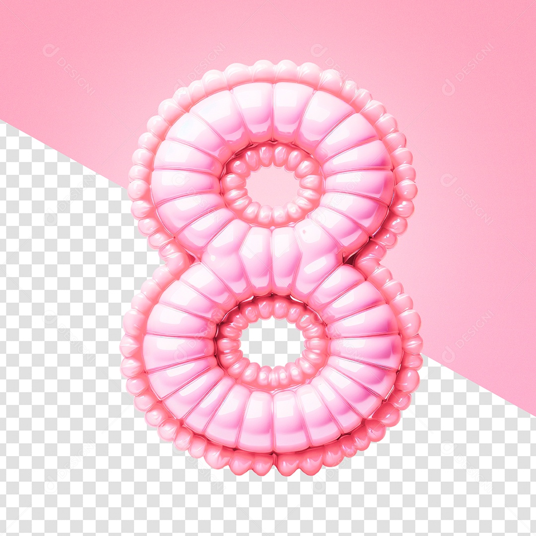 Número 8 Rosa Elemento 3D do Dia da Mulher para Composição PSD ...