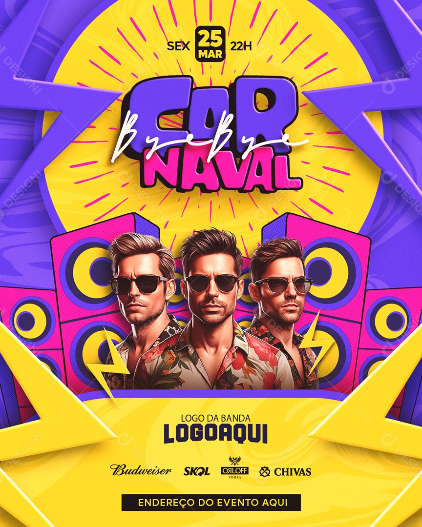 Flyer Bye Bye Carnaval Social Media PSD Editável [download] - Designi