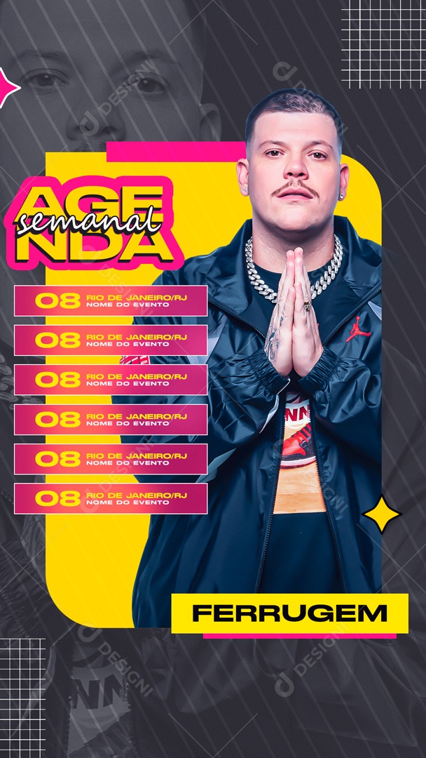 Flyer Story Agenda Semanal Ferrugem Social Media Psd Editável [download