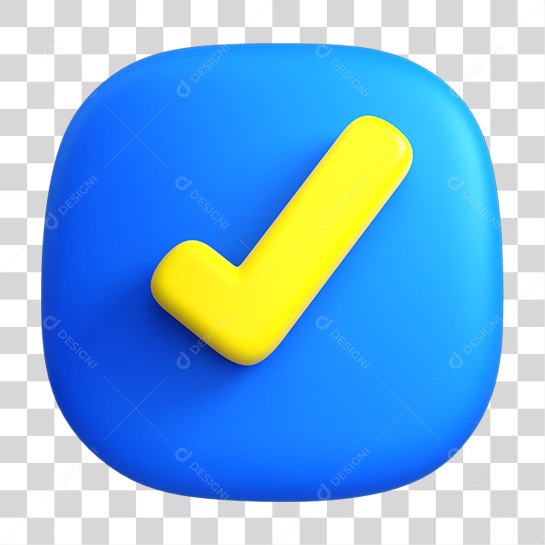Elemento 3D Sinal Confirmado PNG Transparente [download] - Designi