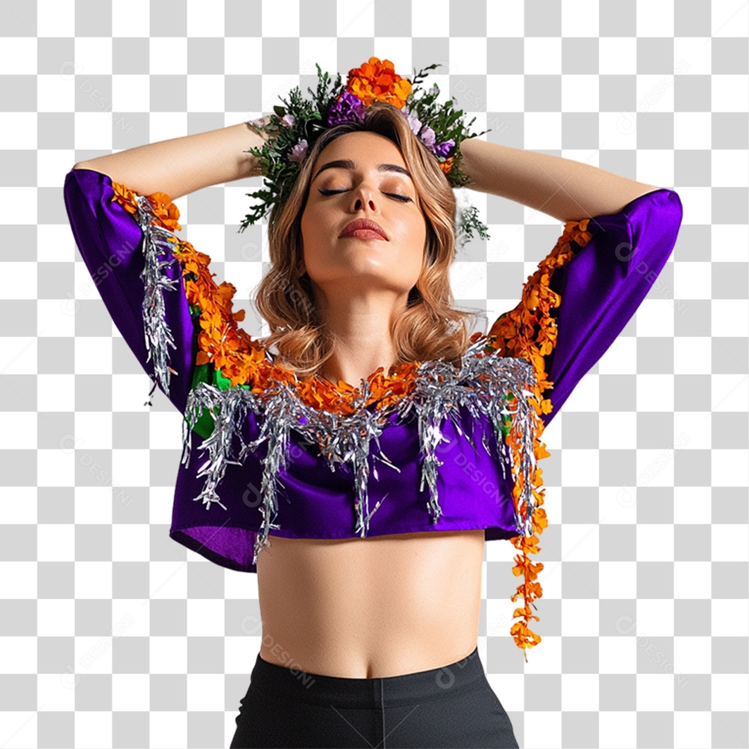 Mulher Fantasia de Carnaval Roupa Colorida PNG Transparente [download ...