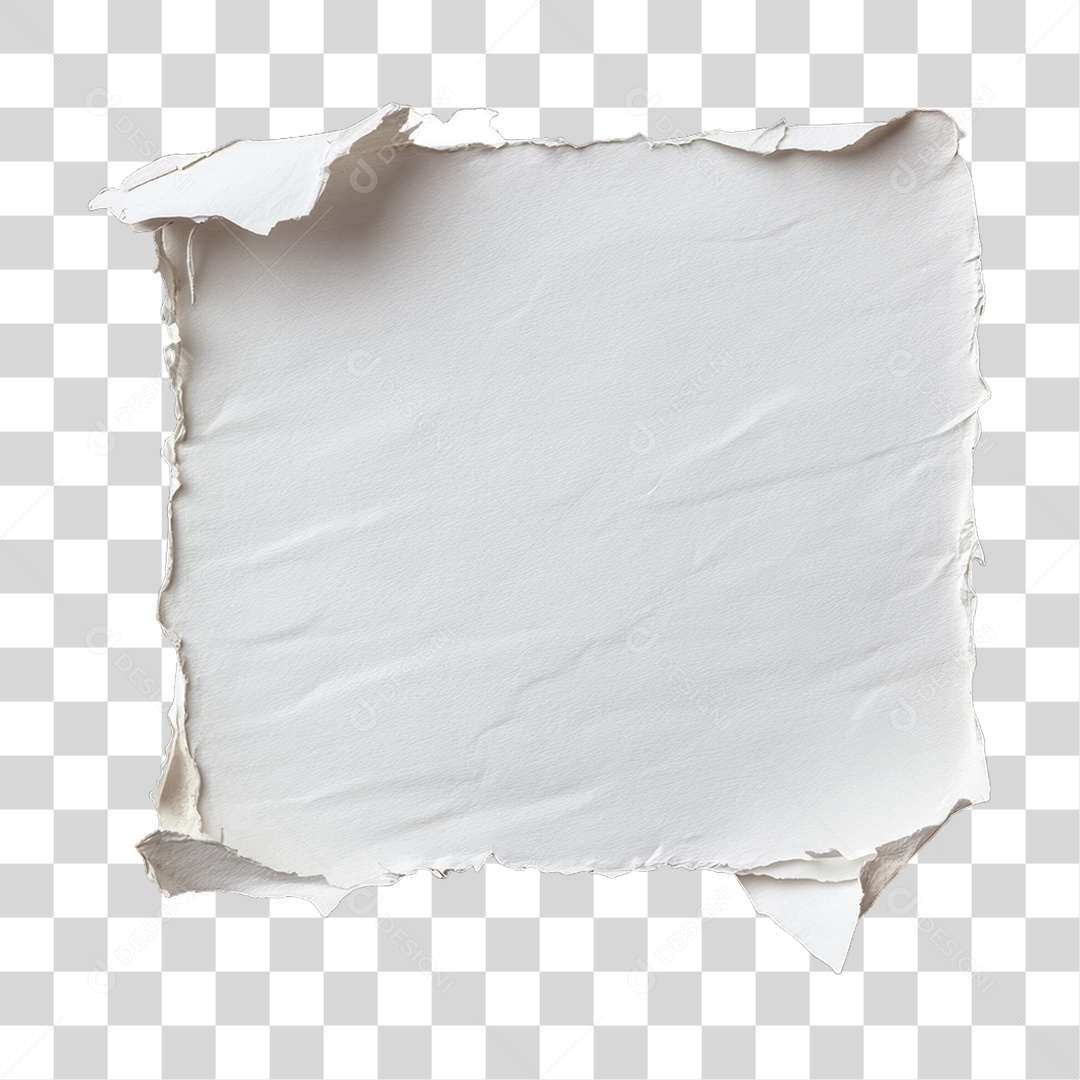 Elemento 3D Papel Amassado Rasgado PNG Transparente [download] - Designi