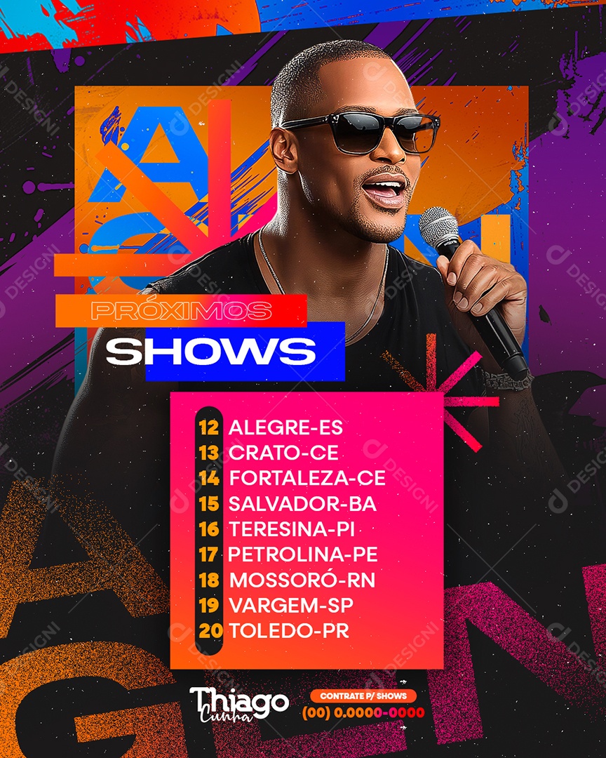 Flyer Próximos Shows Social Media PSD Editável [download] - Designi