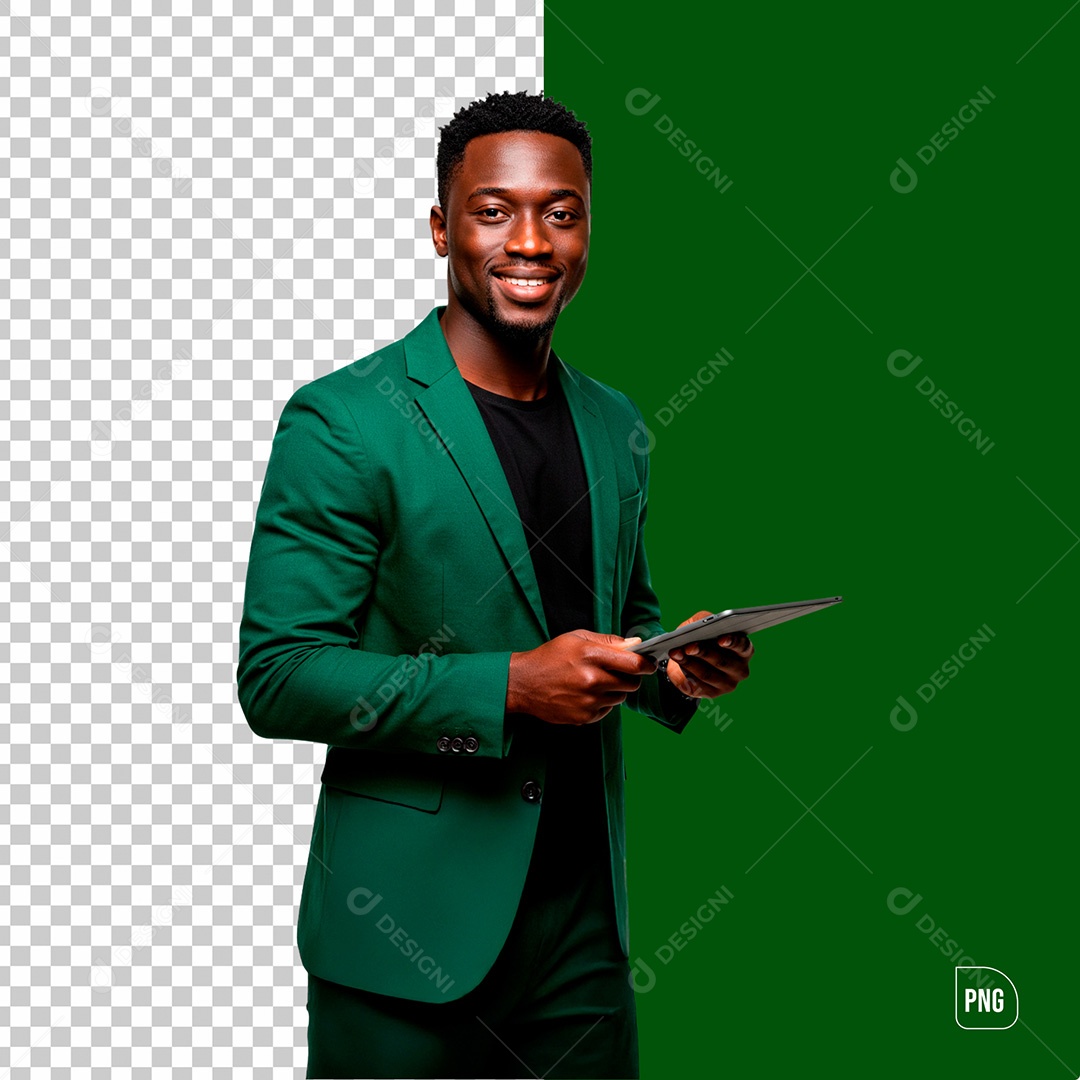 Homem Negro Empresário para Composição PSD [download] - Designi