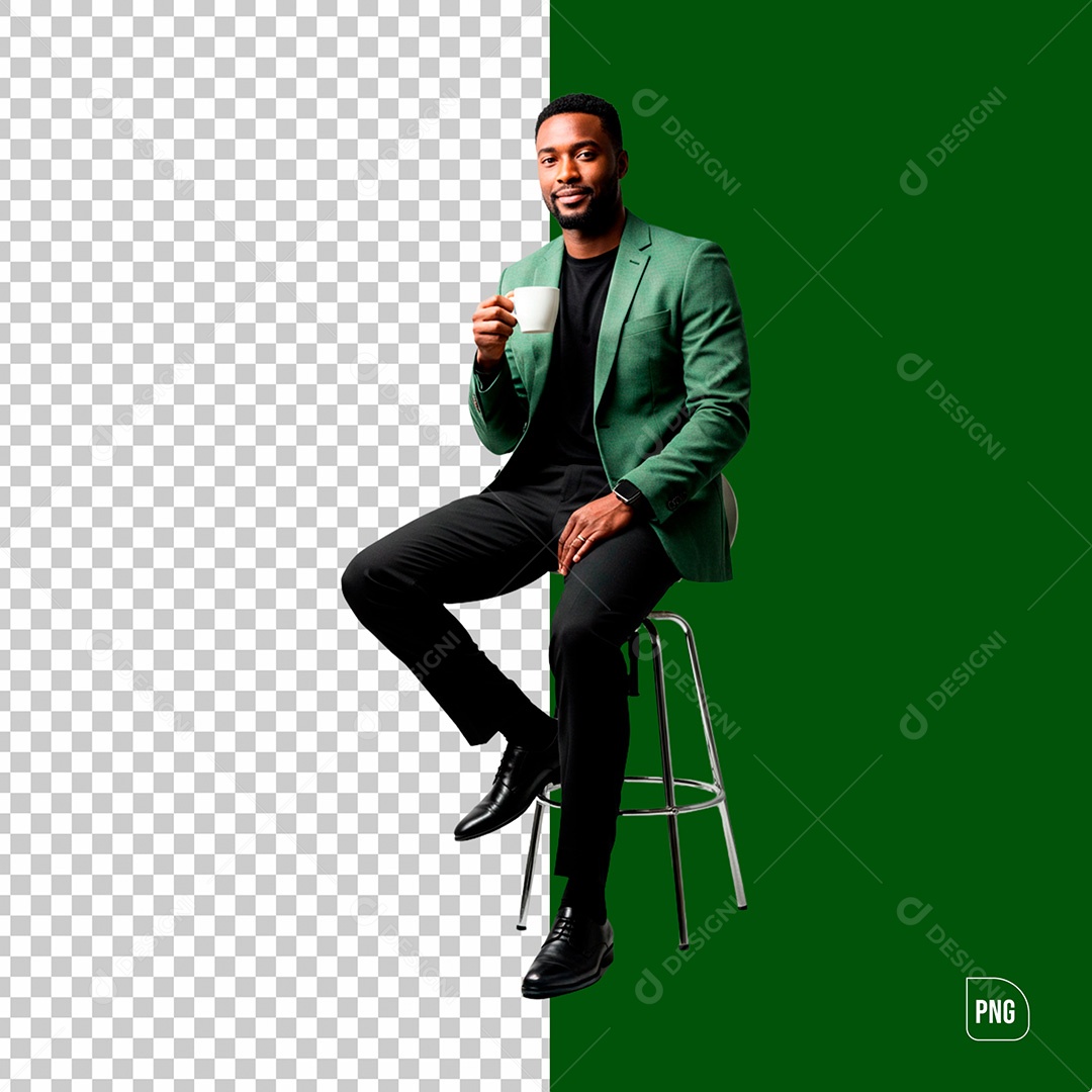 Homem Negro Empresário para Composição PSD [download] - Designi