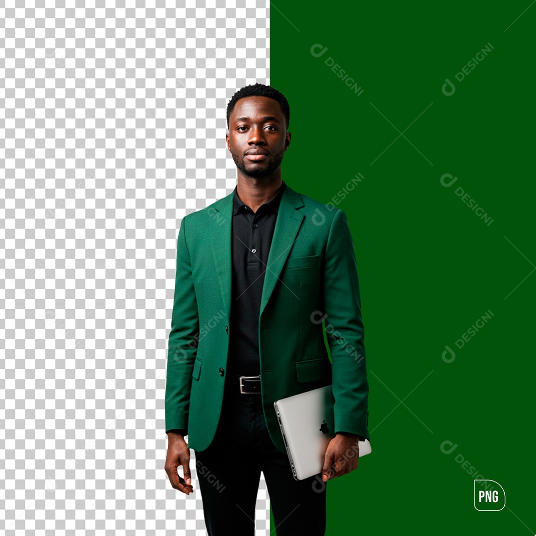 Homem Negro Empresário para Composição PSD [download] - Designi